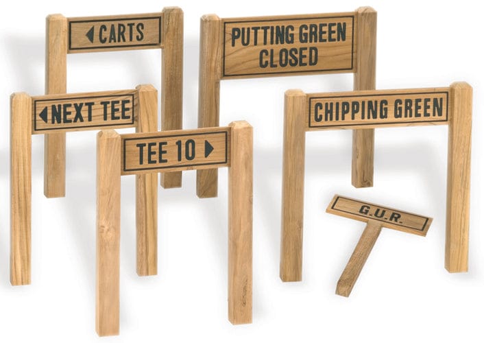 Golfplatz-Schild mit Pfeil – 86 cm – Grün – Text max. 15 Zeichen